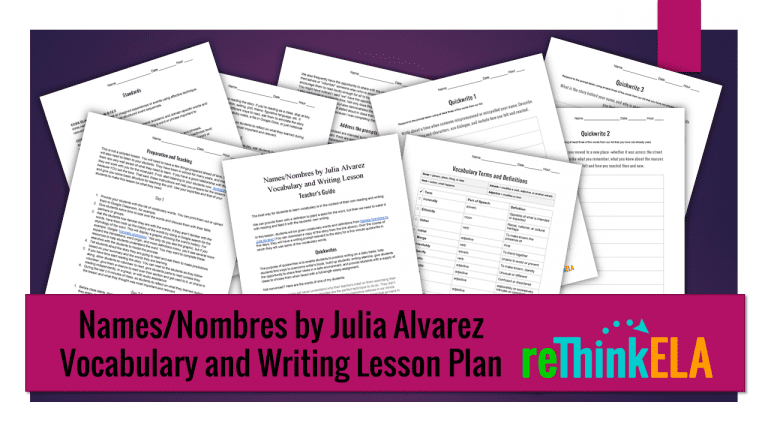 Teaching Vocabulary With Names/Nombres - reThink ELA