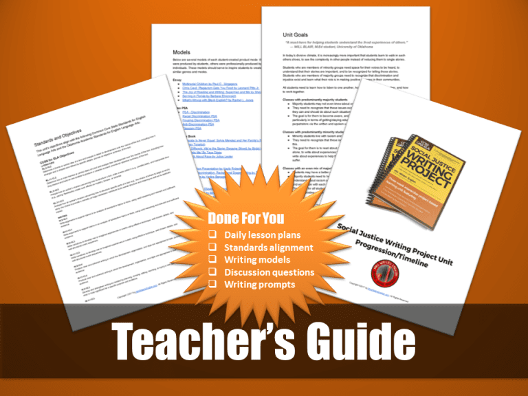 Social Justice Writing Project - reThink ELA